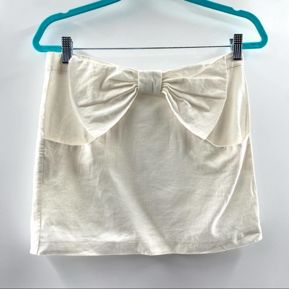 ASOS | Skirts | Asos White Linen Bow Mini Skirt | Poshmark